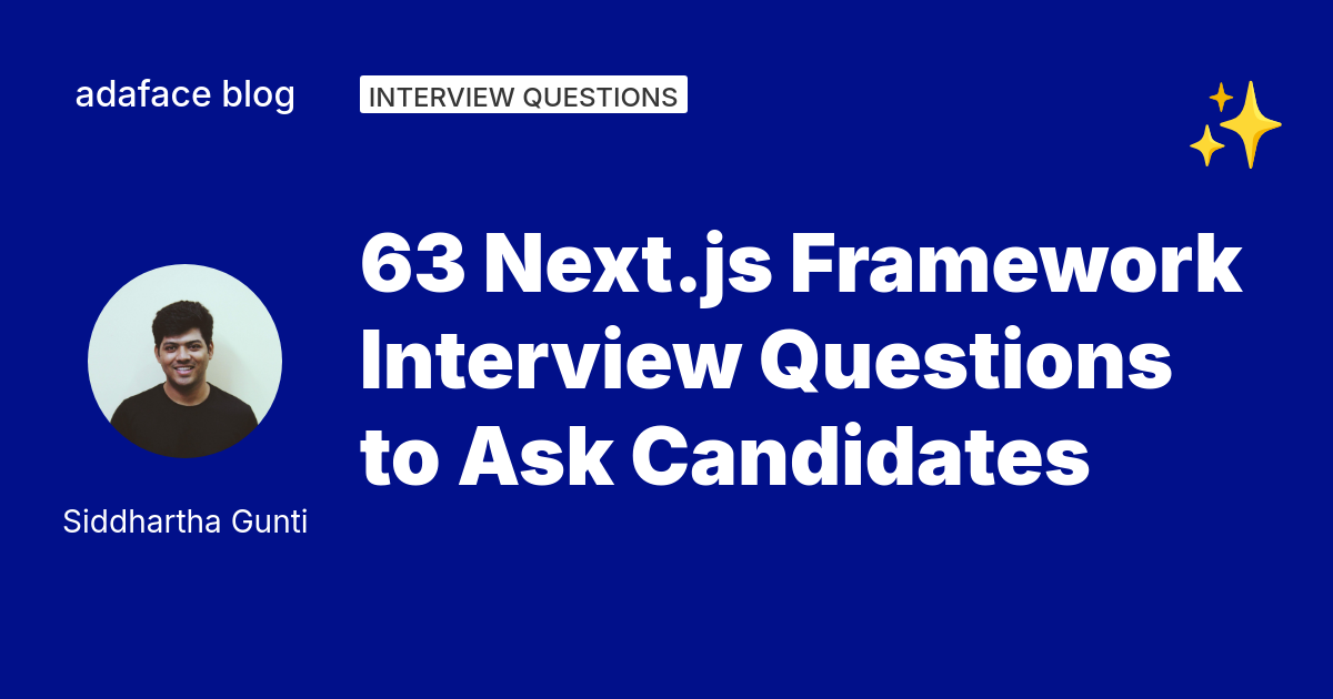 63 Nextjs Interview Questions Adaface